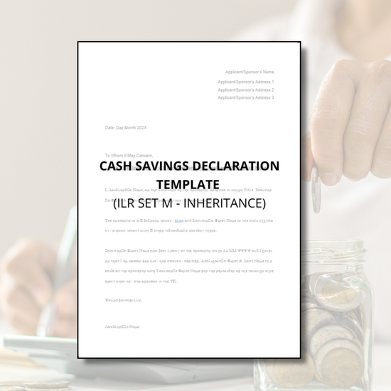 Cash Savings Declaration Template (ILR Set M) – Expert Immigration ...